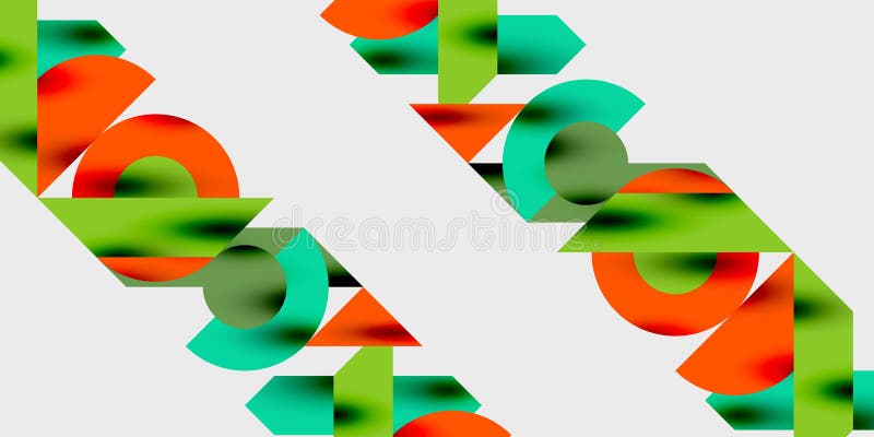 Modern Abstract Background Featuring Circles, Lines, and Triangles in a ...