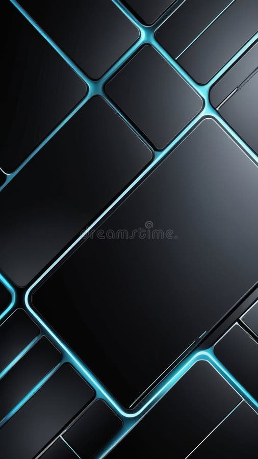 Modern Abstract Background Featuring Geometric Shapes Glowing Blue ...