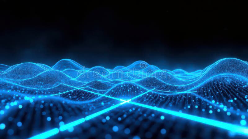 Abstract Blue Data Stream - Technology Background Stock Illustration ...