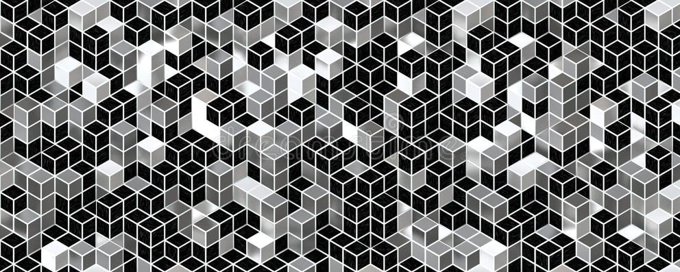 Abstract Isometric Cube Pattern Stock Illustration - Illustration of ...