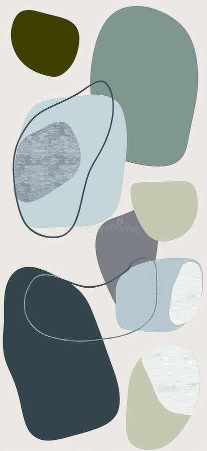 Modern Abstract Background Featuring Overlapping Organic Shapes in ...
