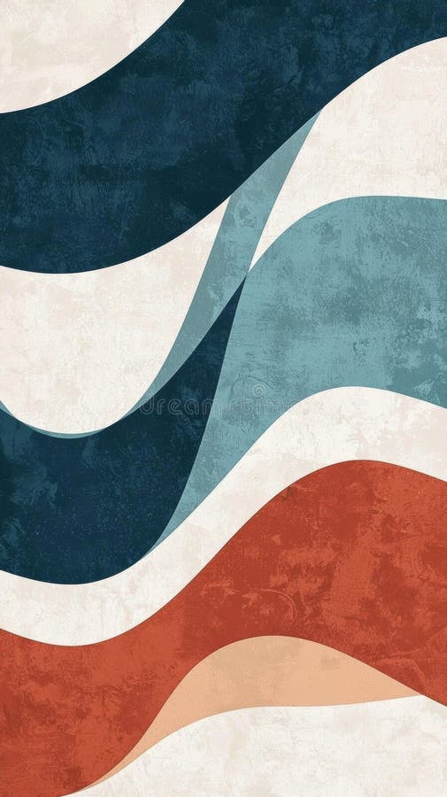 Modern Abstract Background Featuring Overlapping Wavy Shapes in Various ...