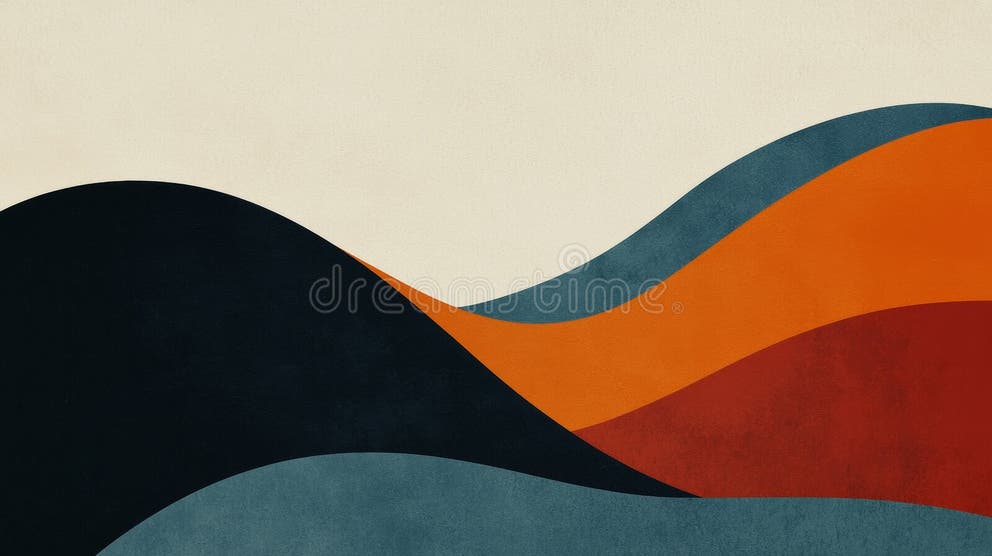 Modern Abstract Background Featuring Overlapping Wavy Shapes in Various ...
