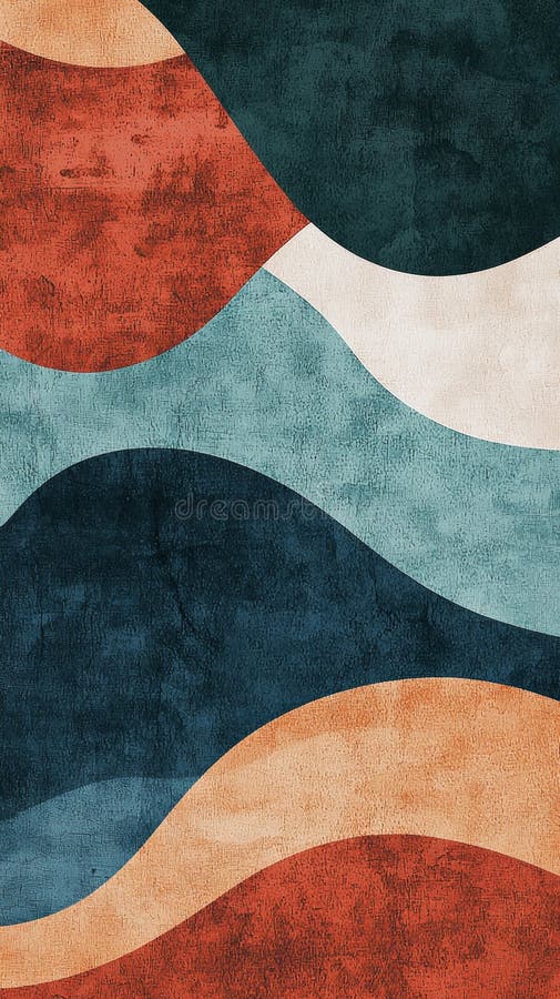 Modern Abstract Background Featuring Overlapping Wavy Shapes in Various ...