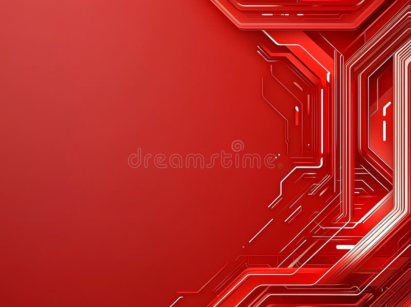 A Modern Abstract Background Featuring Red Circuitry on a Soft Gradient ...