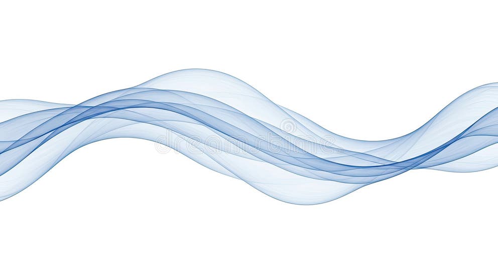 Smooth Wavy Light Blue Lines Creating a Modern Abstract White ...