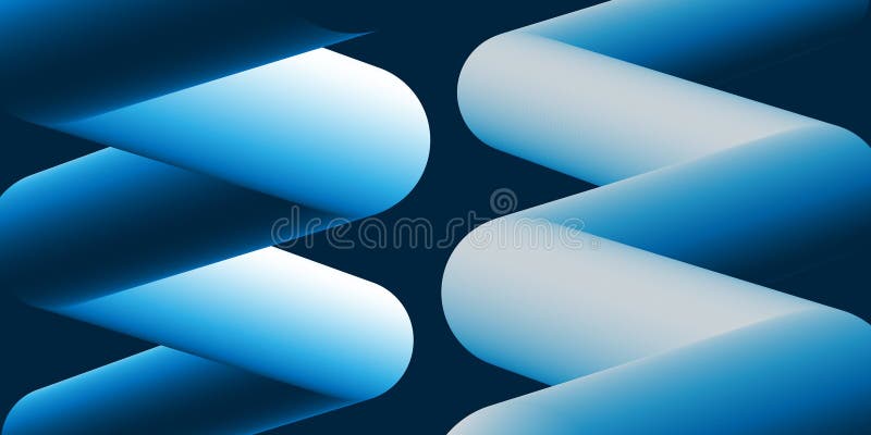 Modern Abstract Background Featuring Two Lit Tubular Zigzag 3D Shapes ...
