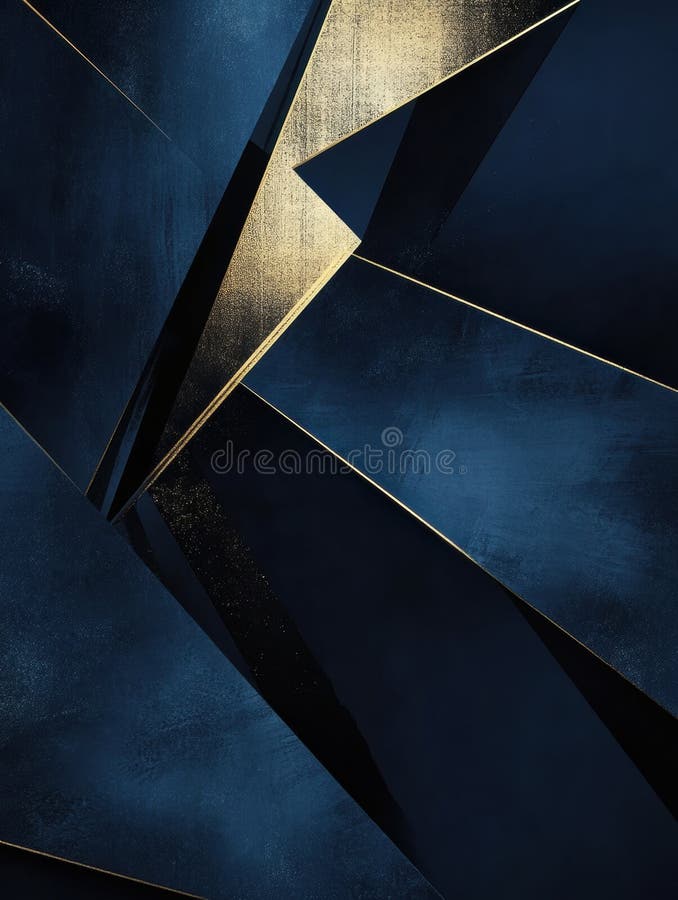 Modern Abstract Background with Geometric Shapes in Deep Blue and Gold ...