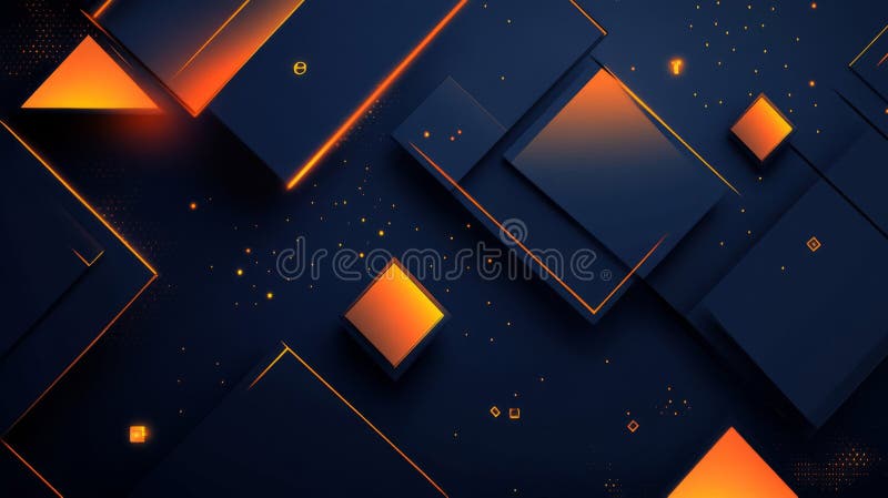 Modern Abstract Background with Geometric Shapes and Orange Glowing ...