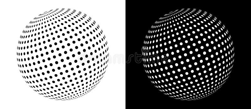 Modern Abstract Background. Halftone Dots in Ball. Round Logo Stock ...