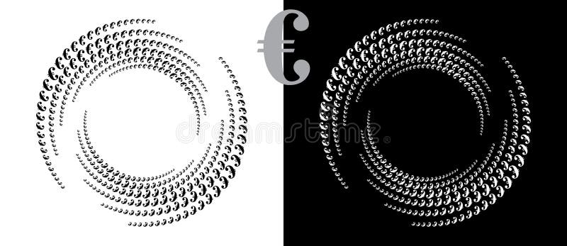Modern Abstract Background. Halftone EURO Sign in Circle Form. Round ...