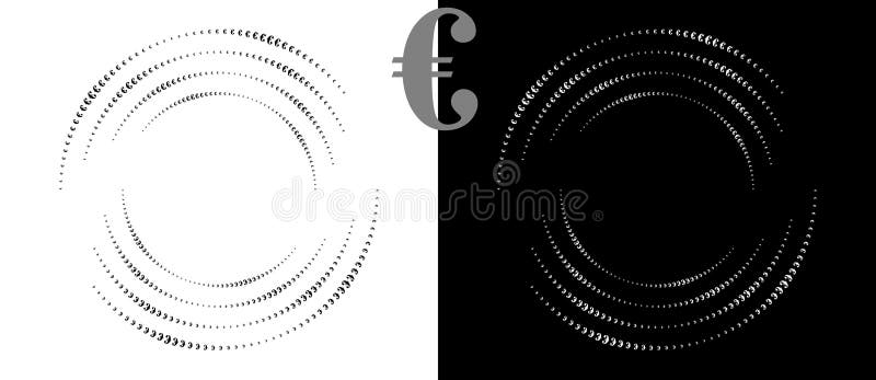 Modern Abstract Background. Halftone EURO Sign in Circle Form. Round ...