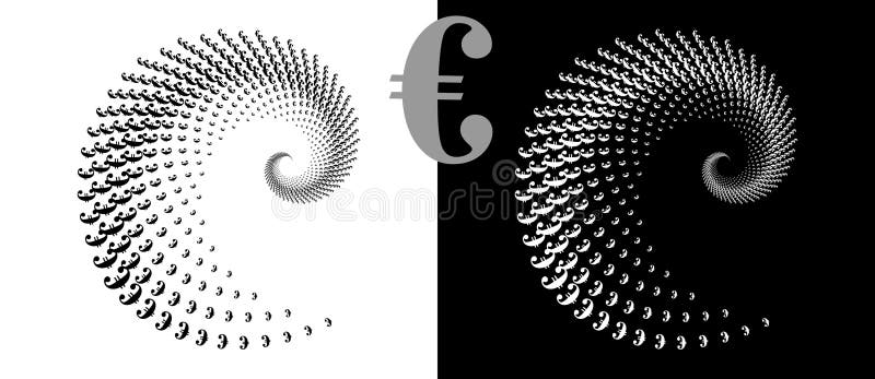 Modern Abstract Background. Halftone EURO Sign in Spiral. Round Logo ...