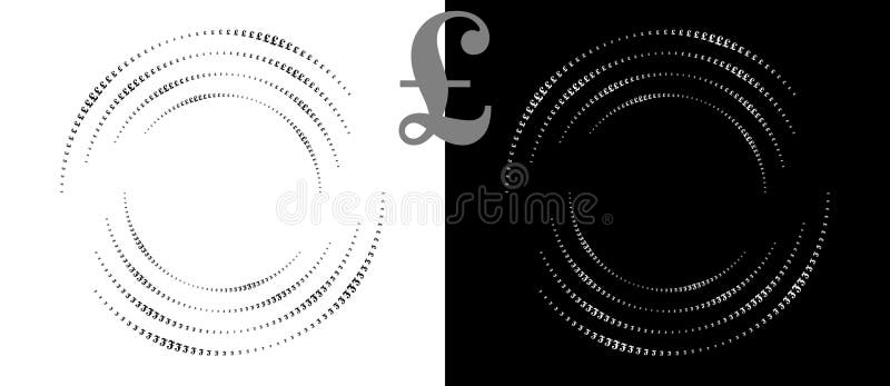 Modern Abstract Background. Halftone POUND Sign in Circle Form. Round ...