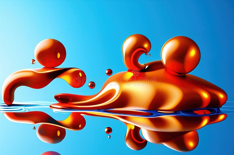 Modern Abstract Background, Liquid Glass, Metal Wavy Figures Stock ...