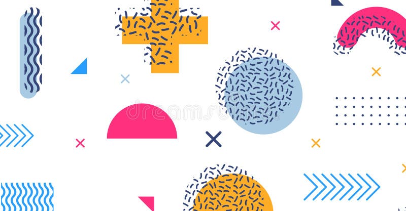 Modern Abstract Background with Memphis Elements Stock Vector - Illustration of texture ...