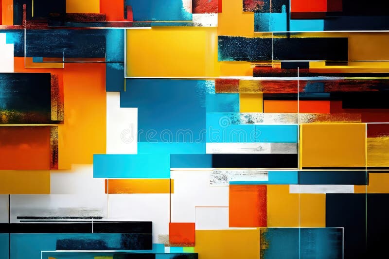 Modern Abstract Background. Straight Lines, Acryl Painting Stock ...