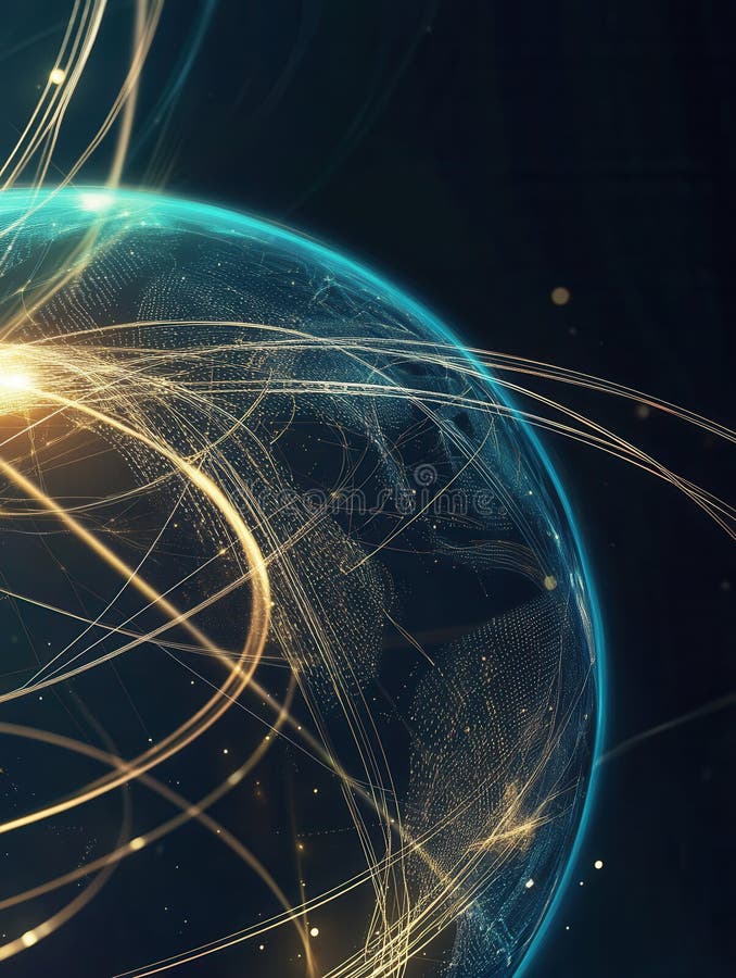 Modern Abstract Background with a Stylized Globe and Glowing Lines ...