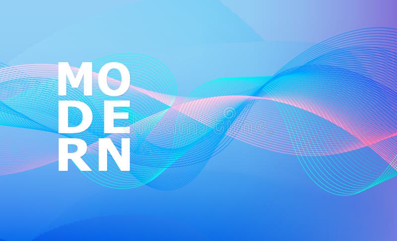 Modern Abstract Background with Swirl Lines and Blue Gradient ...