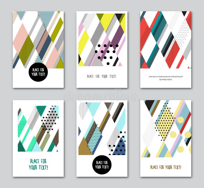 Modern Abstract Backgrounds. Trendy Color Schemes and Pattern Elements ...