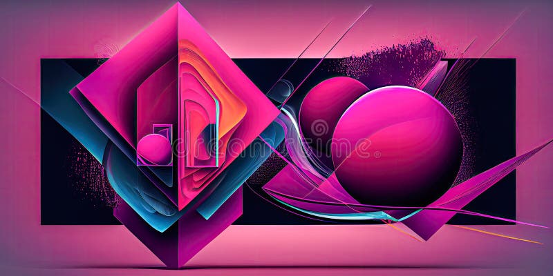 Modern Abstract with Balanced Magenta Colors Stock Illustration ...
