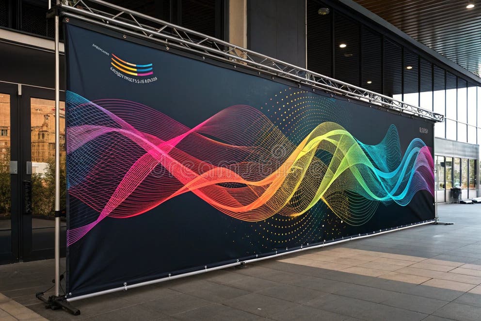 Modern Abstract Motion Banner on Dark Background Stock Illustration ...