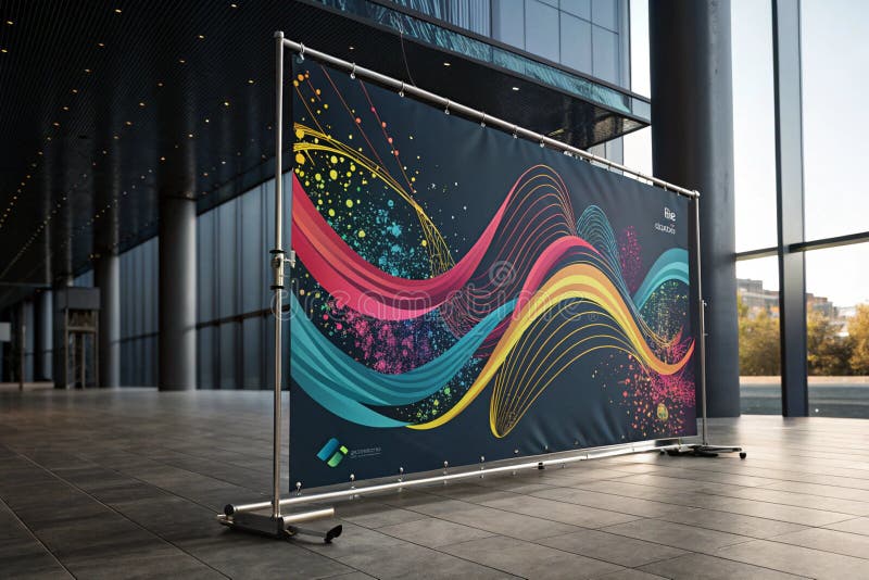 Modern Abstract Motion Banner on Dark Background Stock Illustration ...