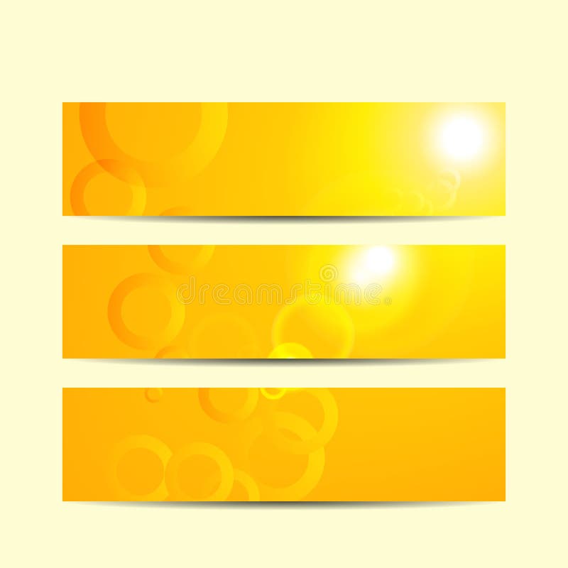 Modern Abstract Banner Yellow Summer Background with Light Glowing ...