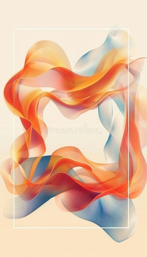 Modern Abstract Birthday Frame with Gradient Waves for Design and Print ...