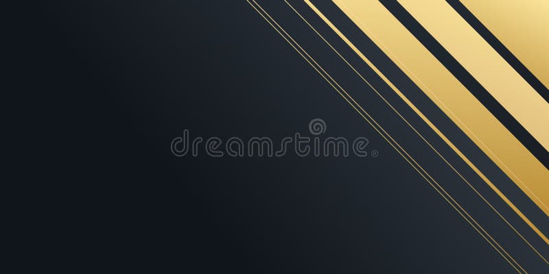 Modern Abstract Black Background with Gold Line Composition Stock ...