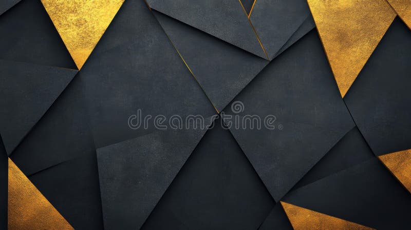 Modern Abstract Black and Gold Triangle Shapes Create a Stunning Visual ...