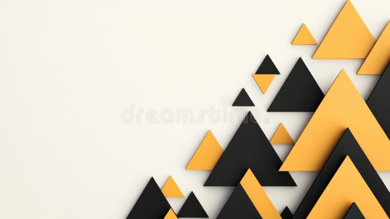 Modern Abstract Black and Gold Triangle Shapes Create a Stunning Visual ...