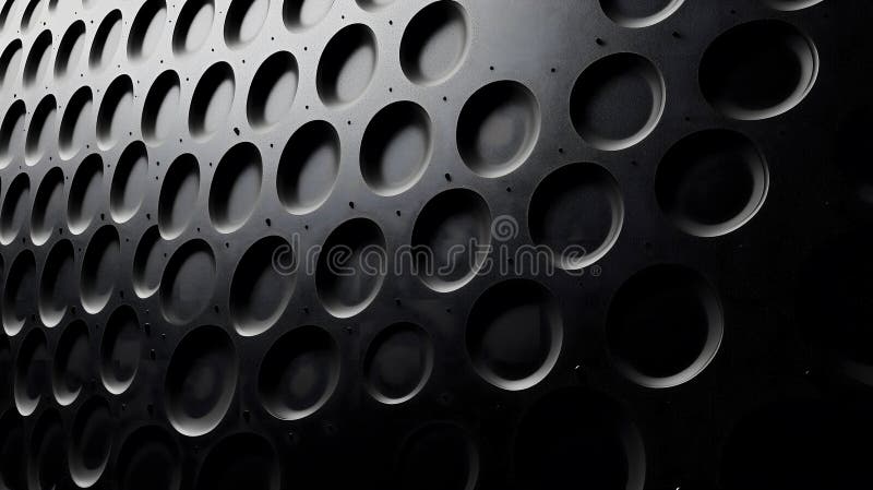 Modern Abstract Black Perforated Surface with Circular Patterns Stock ...
