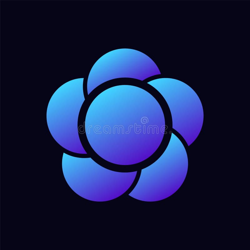 Modern Abstract Blue Circular Logo with Gradient Design Elements and ...