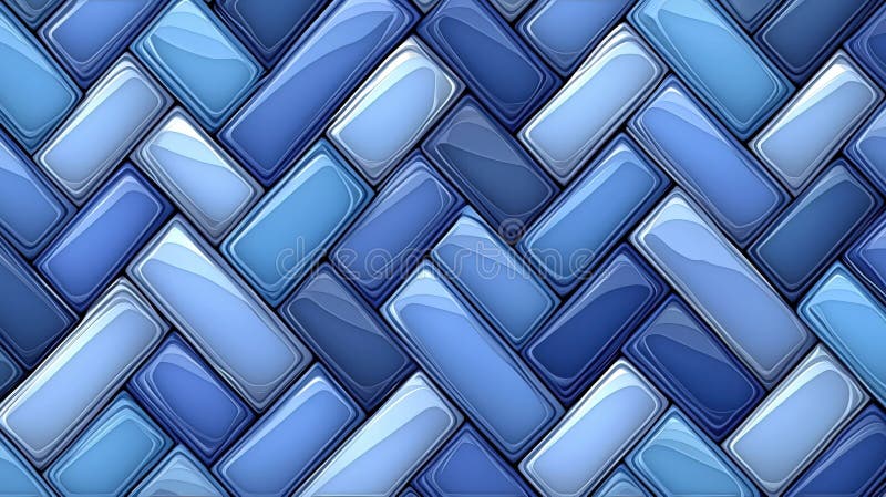 Modern Abstract Blue Pattern with Glossy Tiles in Herringbone ...