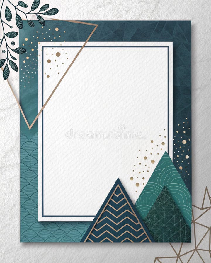Modern Abstract Border Design with Paper Texture and Cool Contrast ...