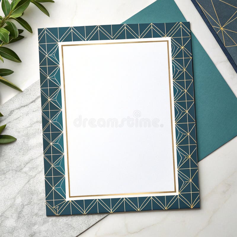 Modern Abstract Border Design with Paper Texture and Cool Contrast ...