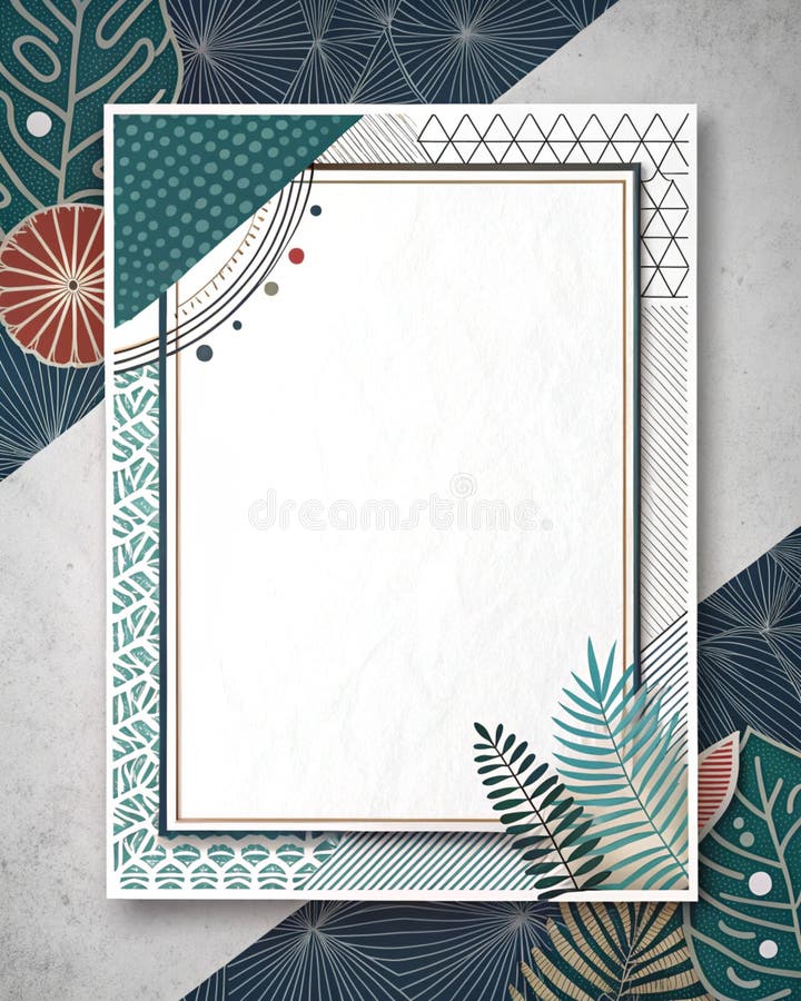 Modern Abstract Border Design with Paper Texture and Cool Contrast ...