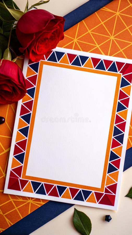 Modern Abstract Border Design with Paper Texture and Fiery Spectrum ...