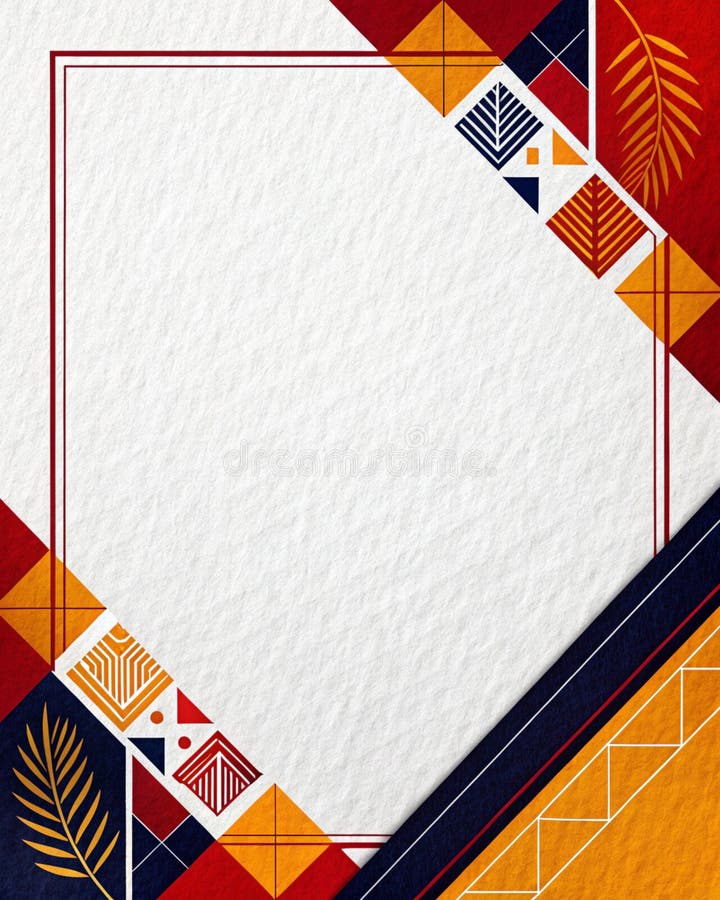 Modern Abstract Border Design with Paper Texture and Fiery Spectrum ...