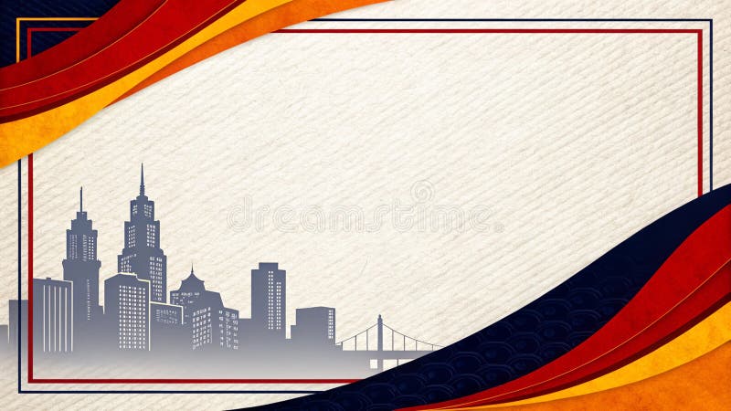 Modern Abstract Border Design with Paper Texture and Fiery Spectrum ...