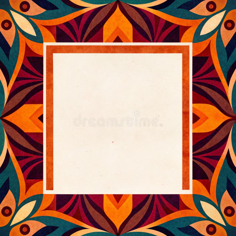 Modern Abstract Border Design with Paper Texture and Fiery Twilight ...