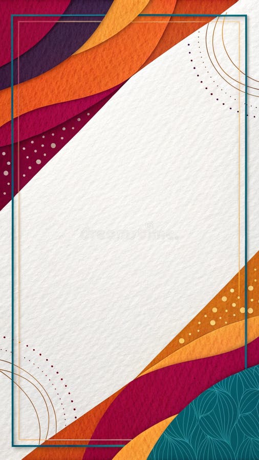 Modern Abstract Border Design with Paper Texture and Fiery Twilight ...