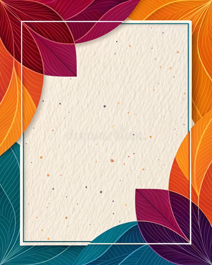 Modern Abstract Border Design with Paper Texture and Fiery Twilight ...