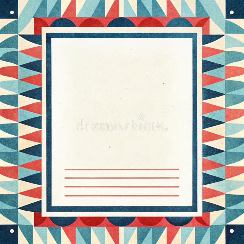 Modern Abstract Border Design with Paper Texture and Mountain Sunset ...