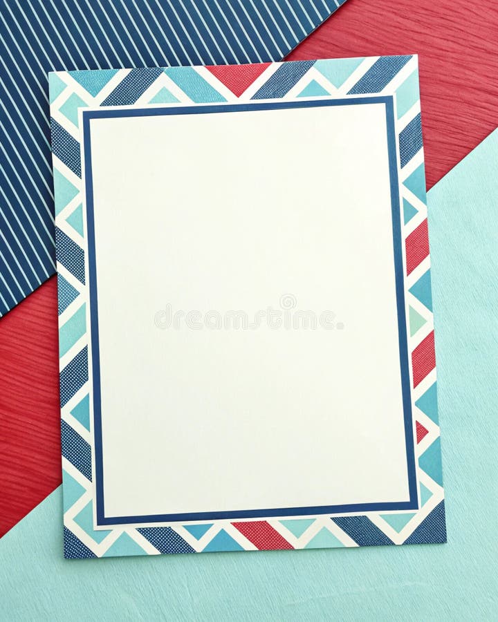 Modern Abstract Border Design with Paper Texture and Mountain Sunset ...