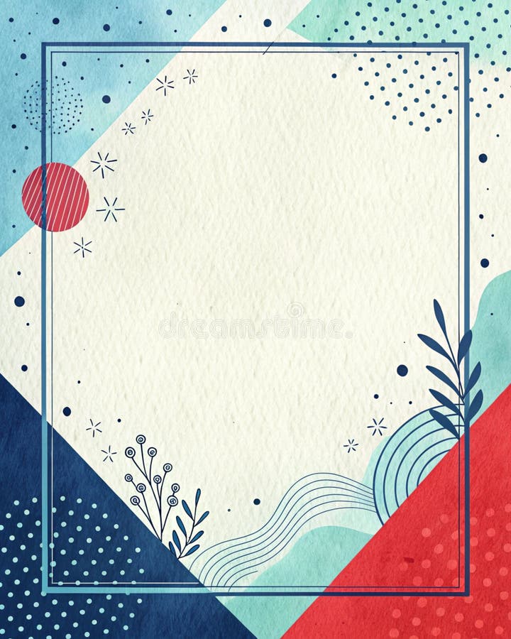 Modern Abstract Border Design with Paper Texture and Mountain Sunset ...