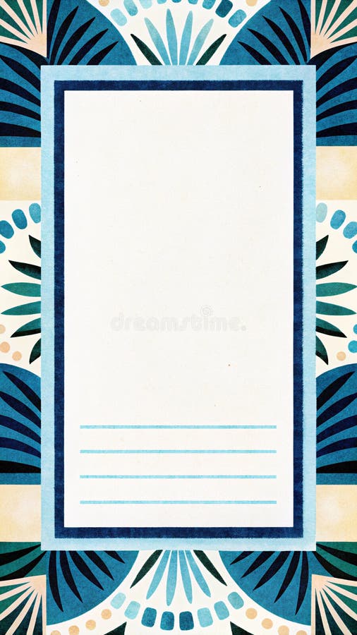 Modern Abstract Border Design with Paper Texture and Ocean Breeze ...