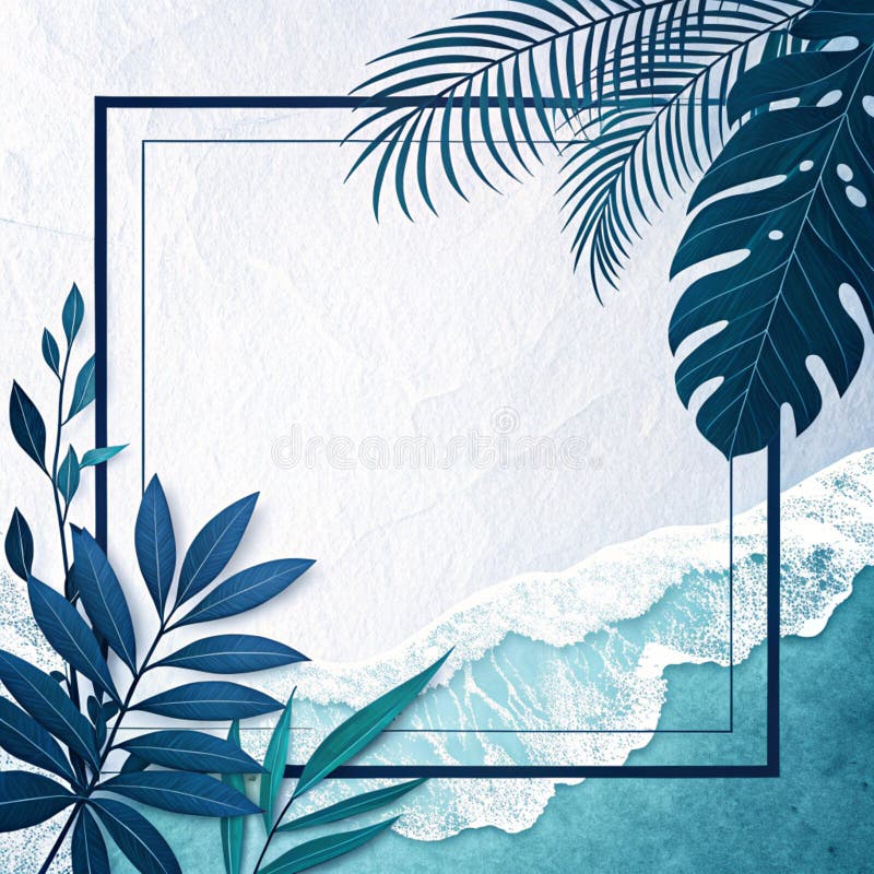 Modern Abstract Border Design with Paper Texture and Ocean Breeze ...