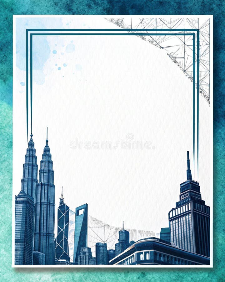 Modern Abstract Border Design with Paper Texture and Ocean Breeze ...